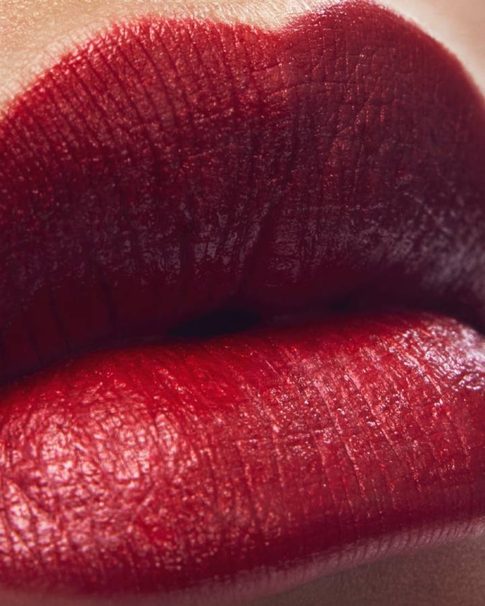 light red lipstick