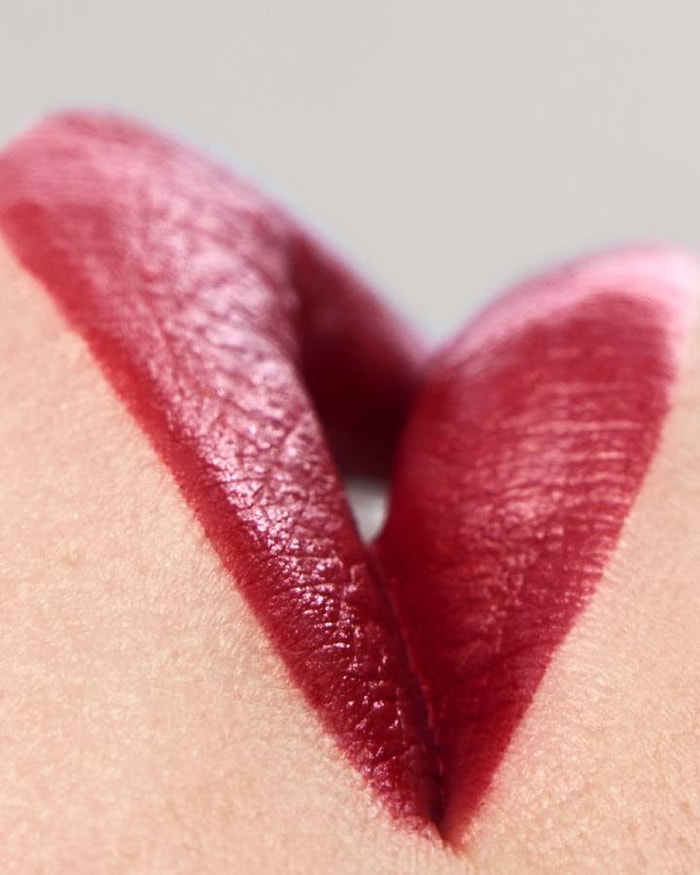 light red lipstick